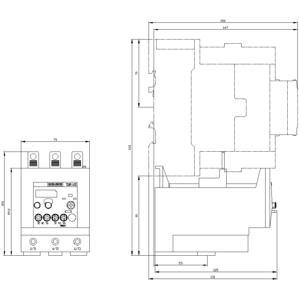 3RU2146-4MB0 Sirius Termik Röle 80-100A Boy S2 - Tümpa Elektrik